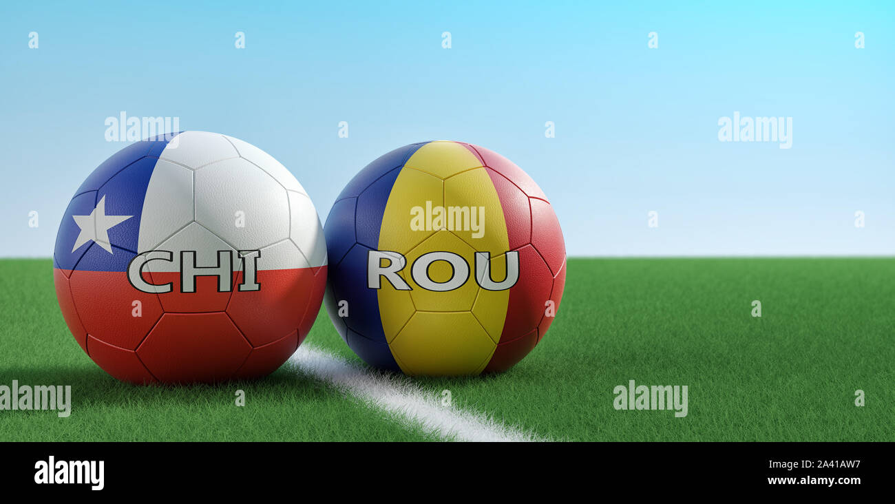 Romania vs. Chile Soccer Match - Soccer balls in Chile and Romania ...