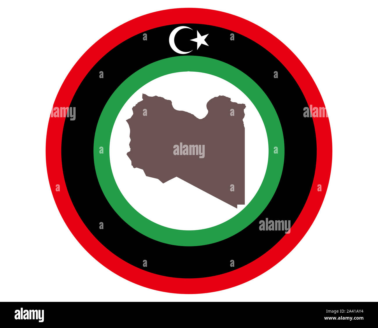 Map of Libya on background with flag Stock Photo - Alamy
