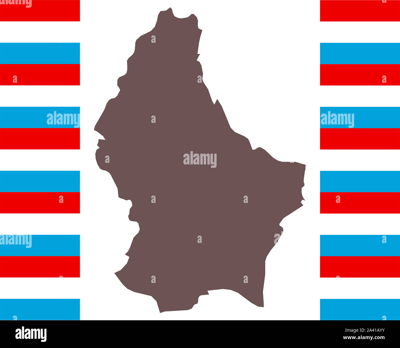 Map of Luxembourg on background with flag Stock Photo - Alamy