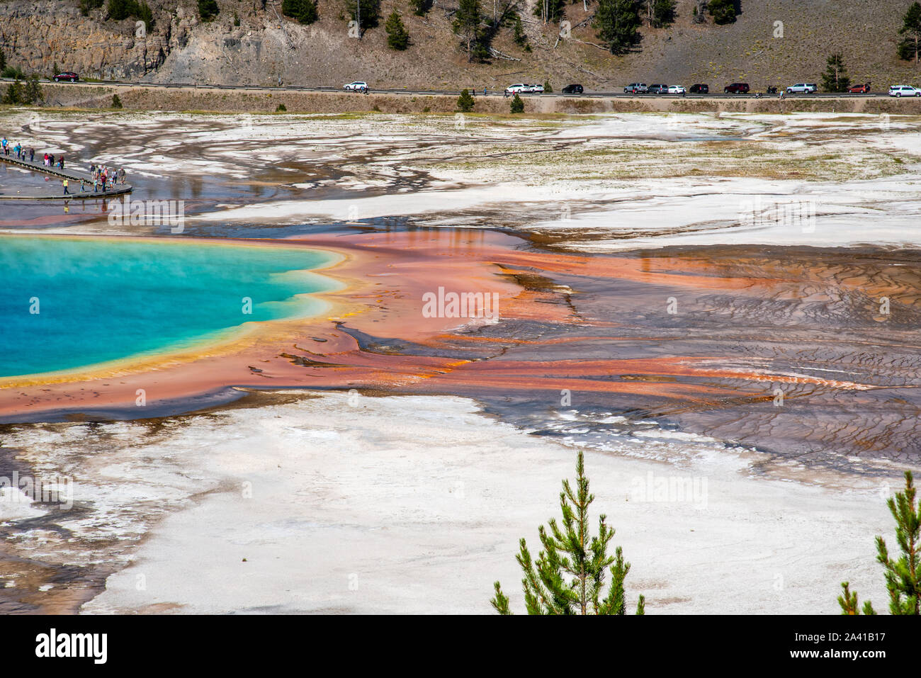 Grand Prismatic Spring, one of the main tourist attractions of ...