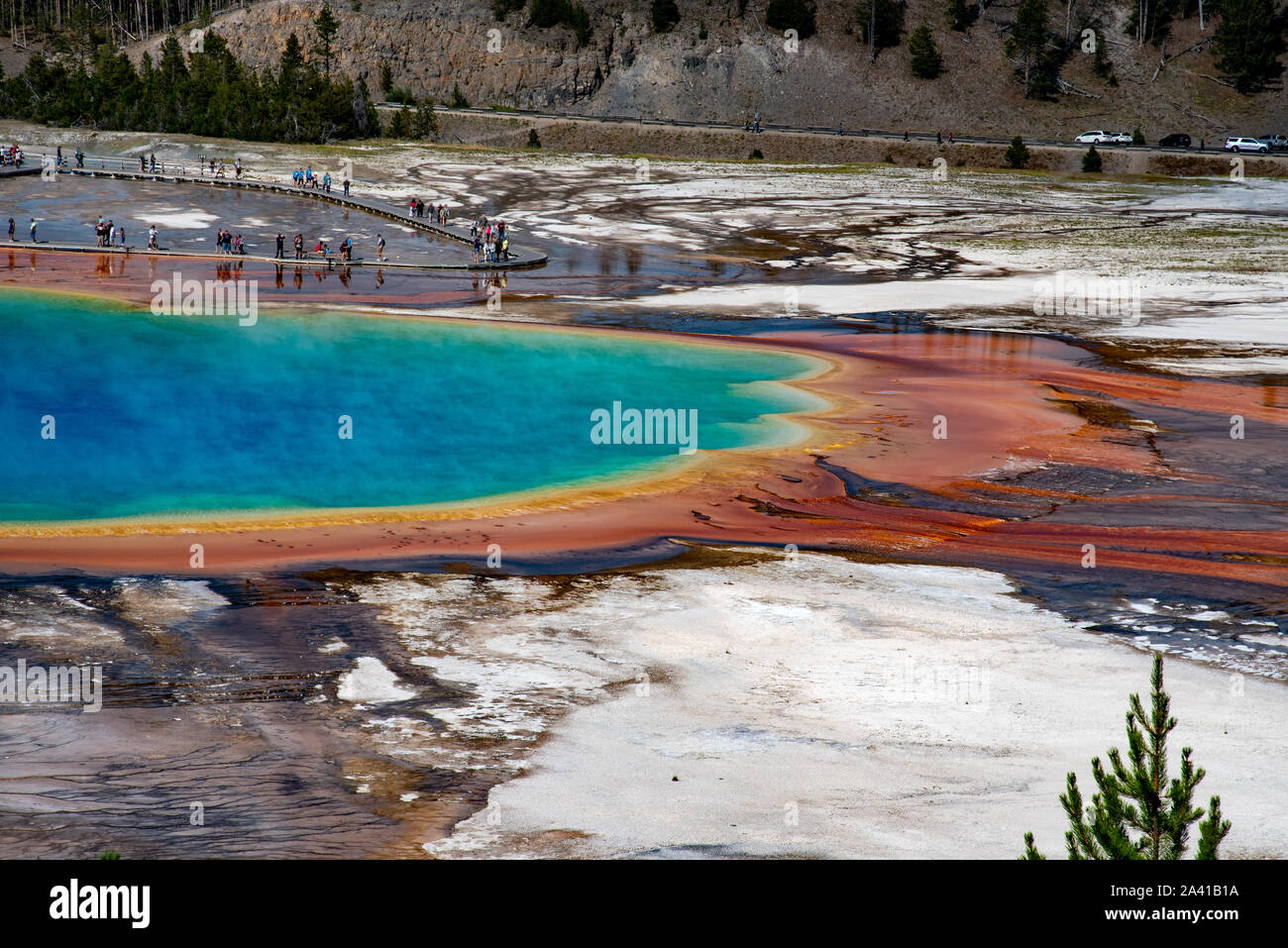 Grand Prismatic Spring, one of the main tourist attractions of ...