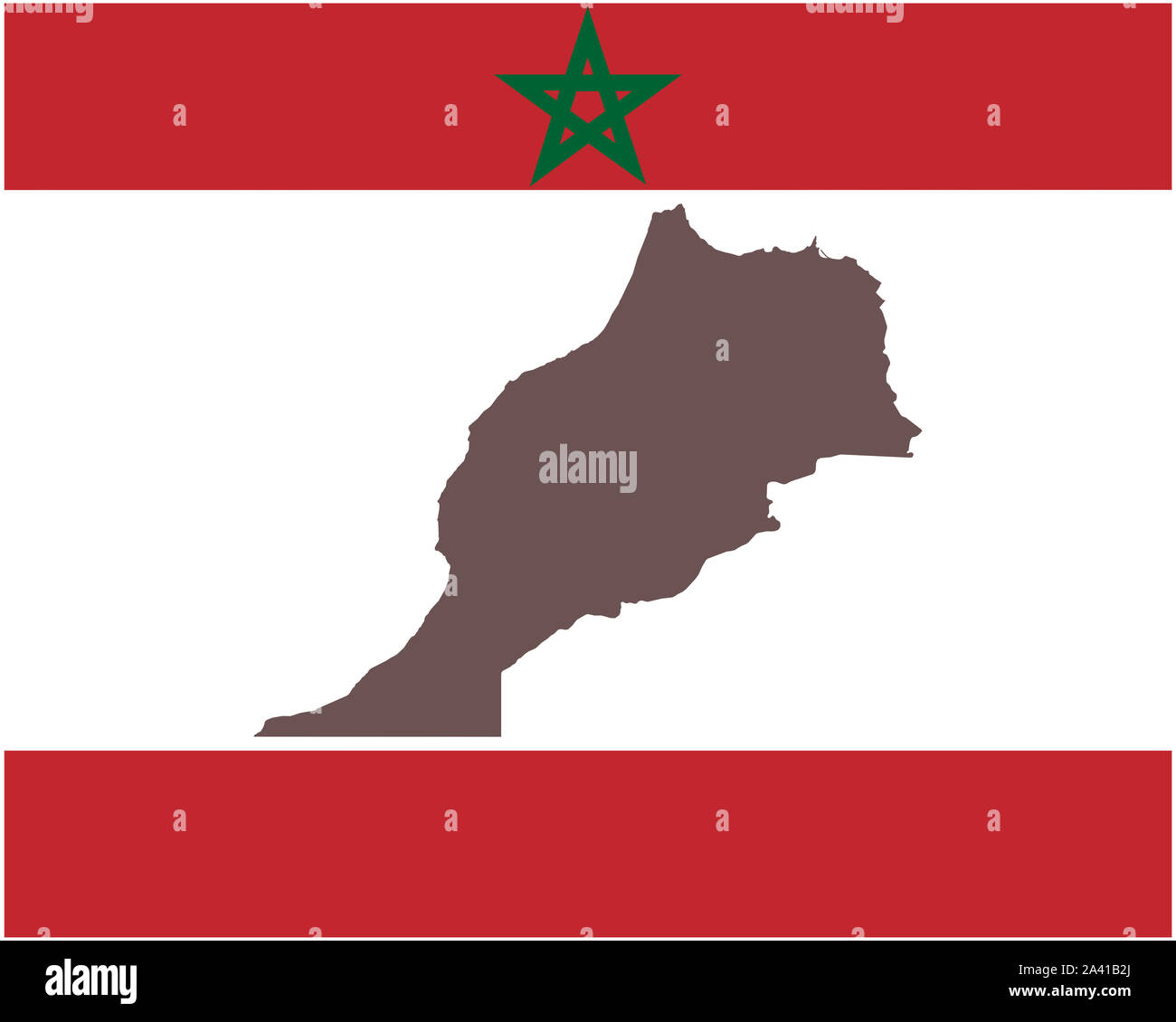 Map of Morocco on background with flag Stock Photo - Alamy