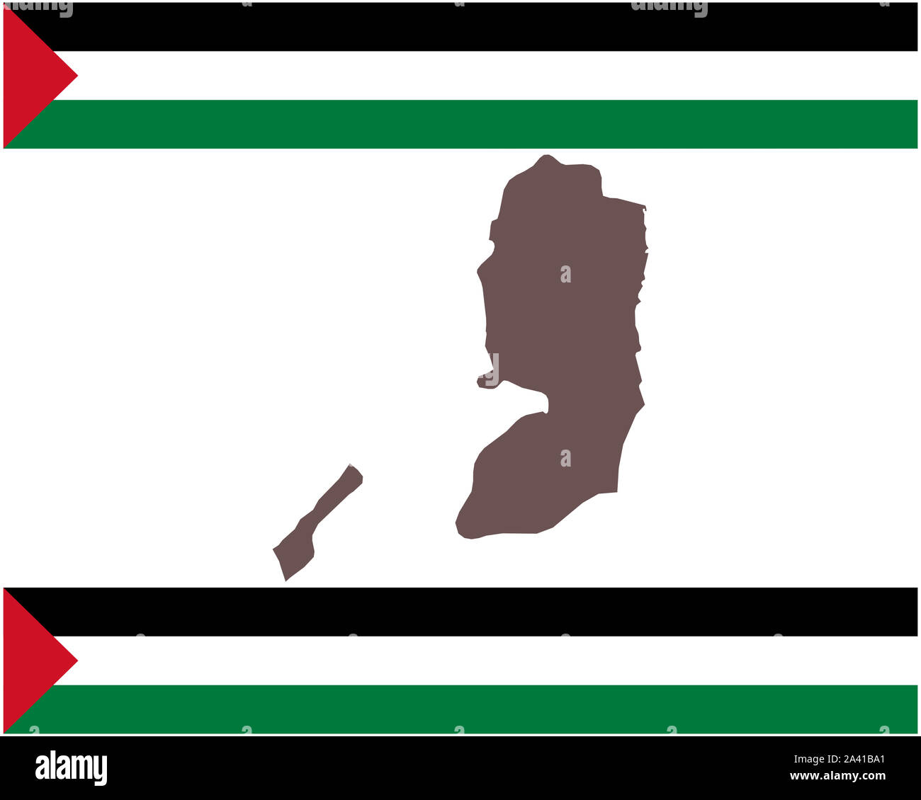 Palestine map with flag