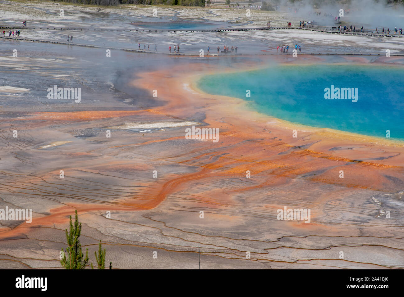 Grand Prismatic Spring, one of the main tourist attractions of ...