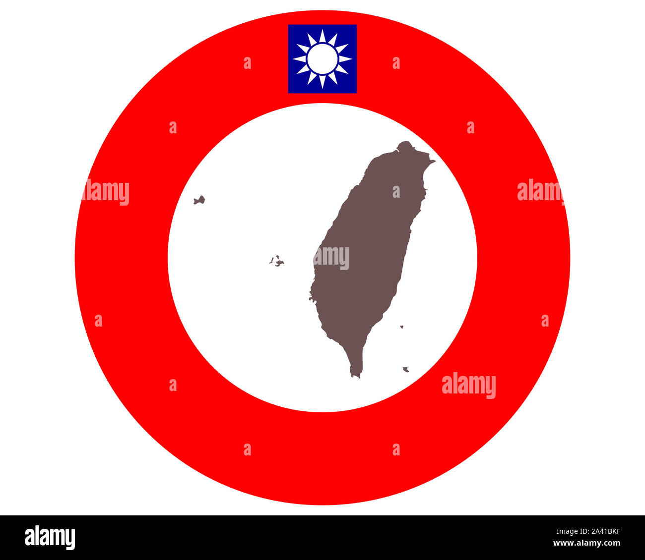 Map of Taiwan on background with flag Stock Photo - Alamy