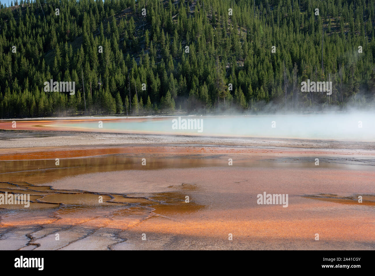 Grand Prismatic Spring, one of the main tourist attractions of ...