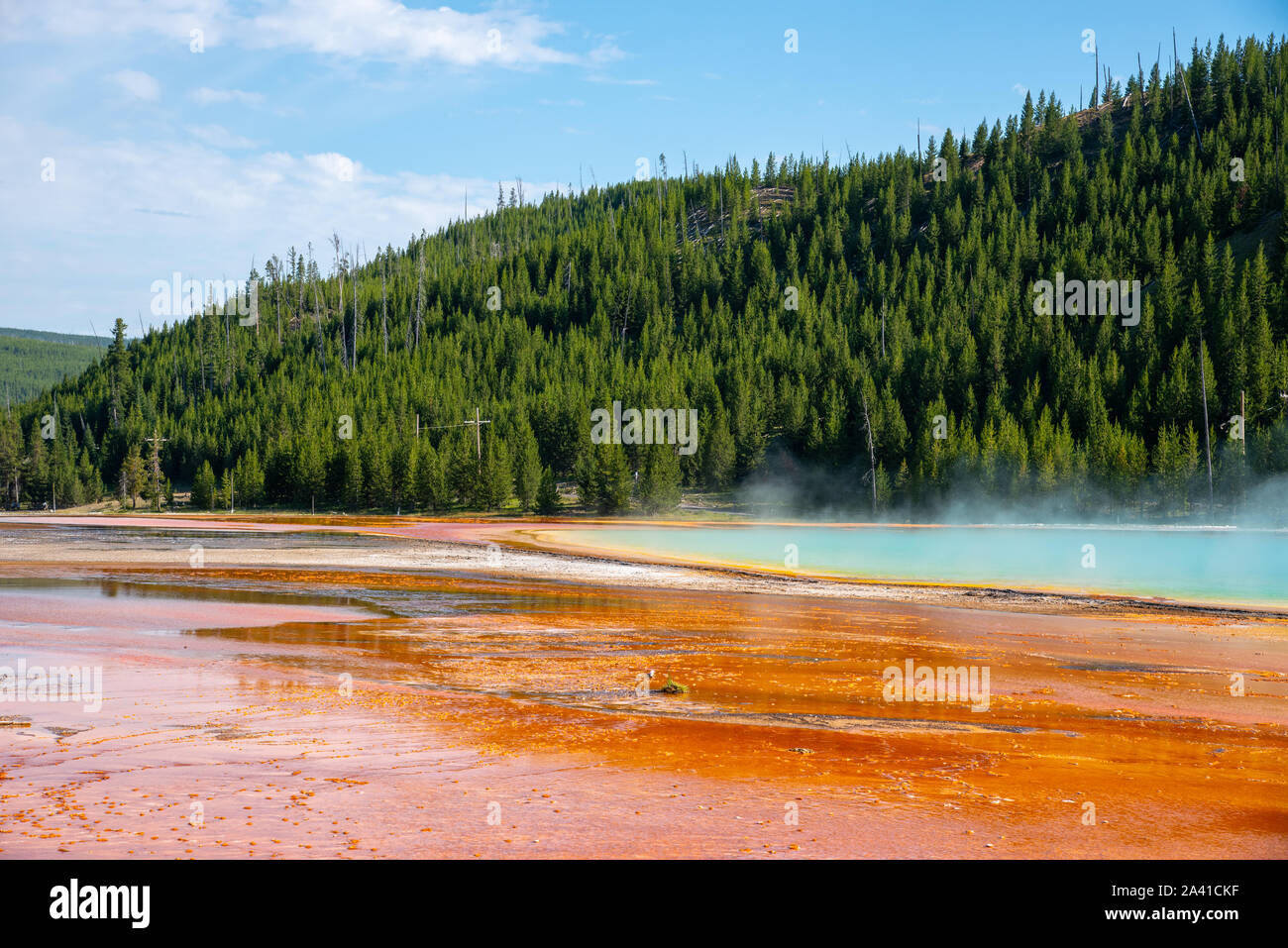 Grand Prismatic Spring, one of the main tourist attractions of ...
