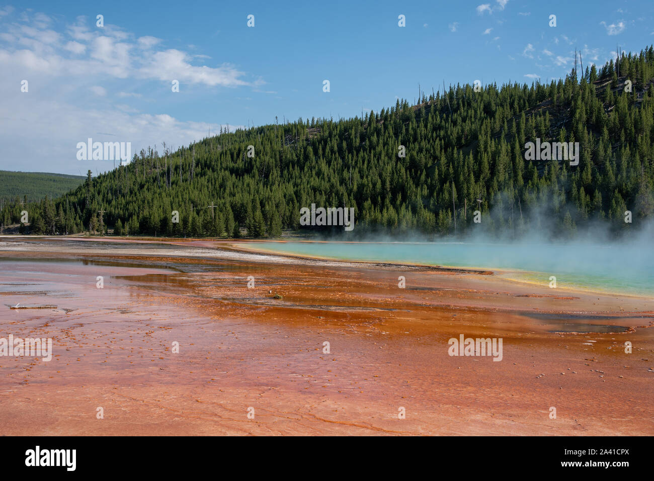 Grand Prismatic Spring, one of the main tourist attractions of ...