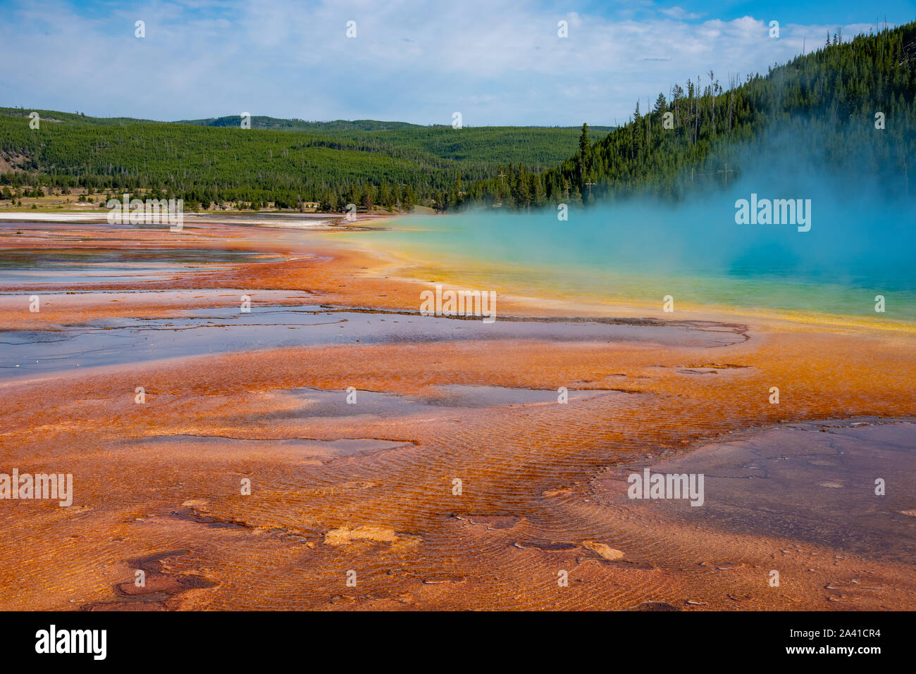 Grand Prismatic Spring, one of the main tourist attractions of ...