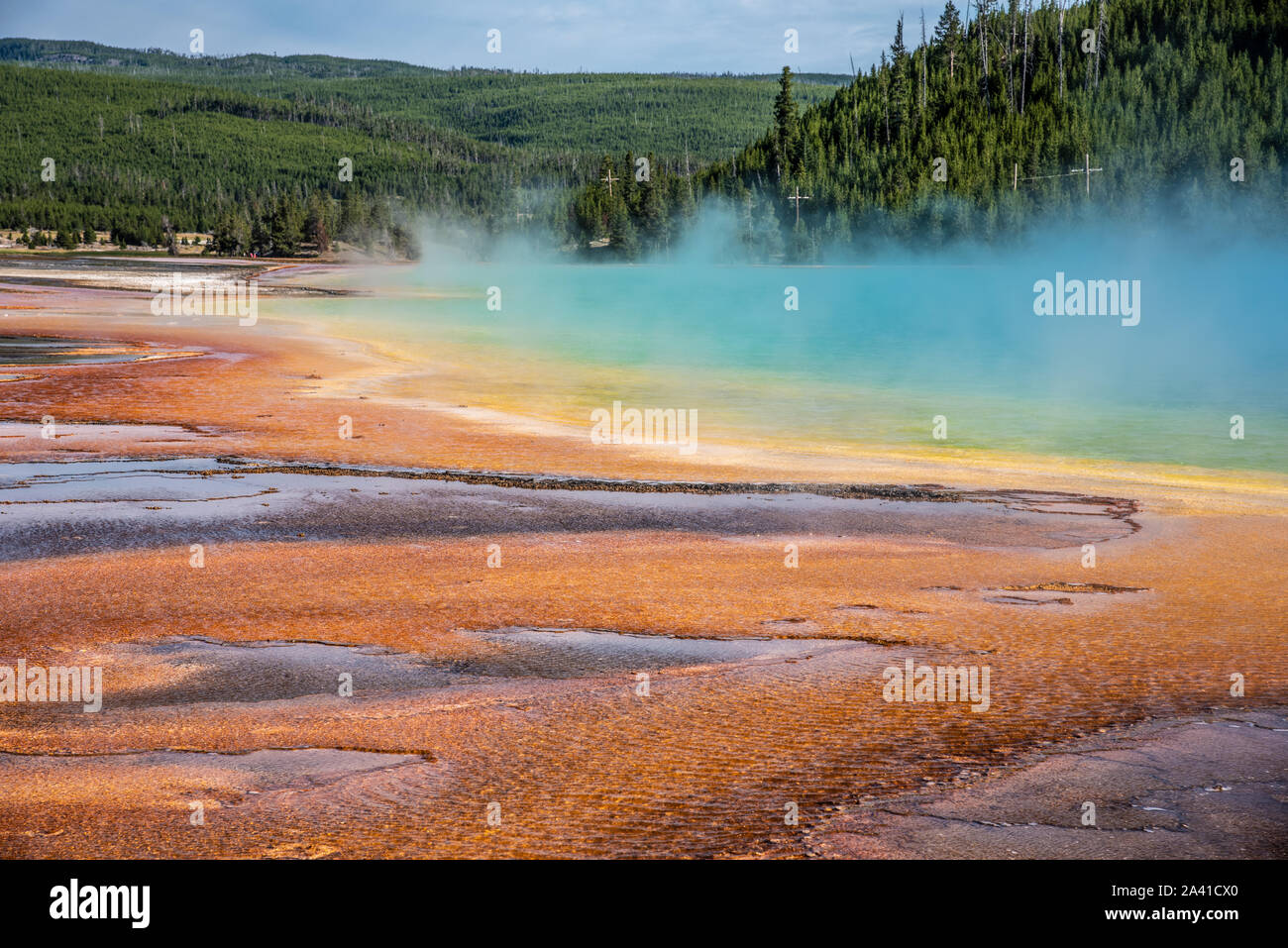 Grand Prismatic Spring, one of the main tourist attractions of ...