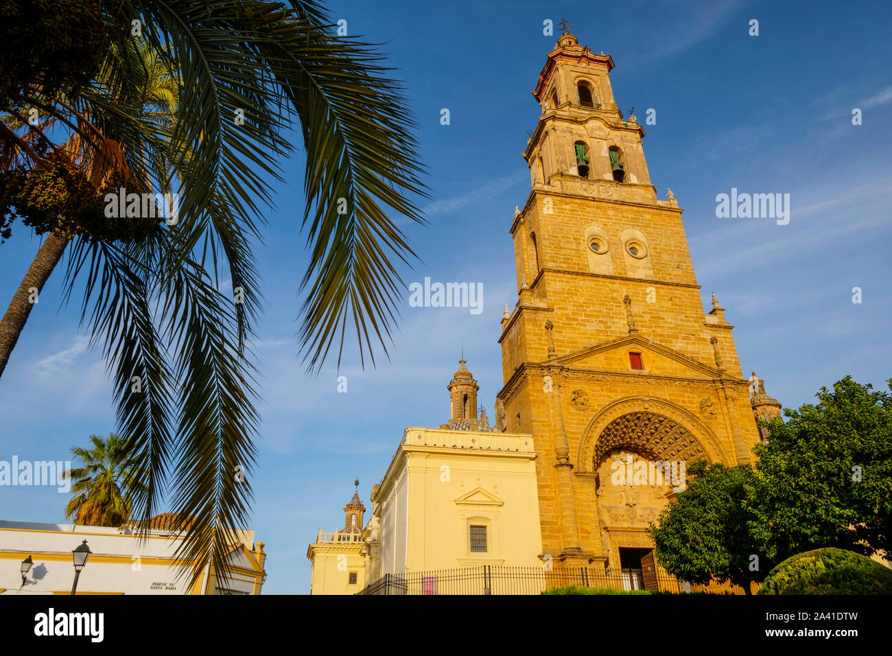 Gothic style Church of Santa María de la Mesa, Utrera. Sevilla province ...