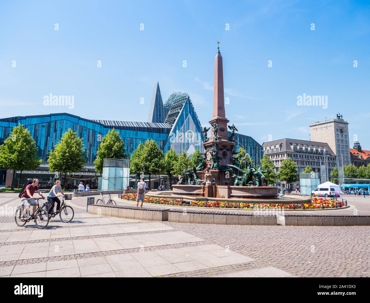 Leipzig city centre at Augustusplatz Stock Photo - Alamy