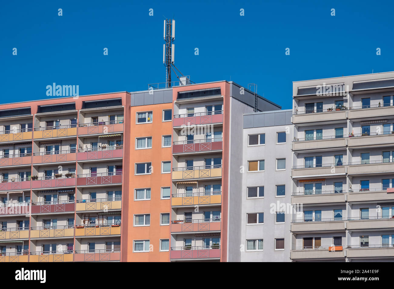 Prefabricated concrete building in East Germany Stock Photo - Alamy