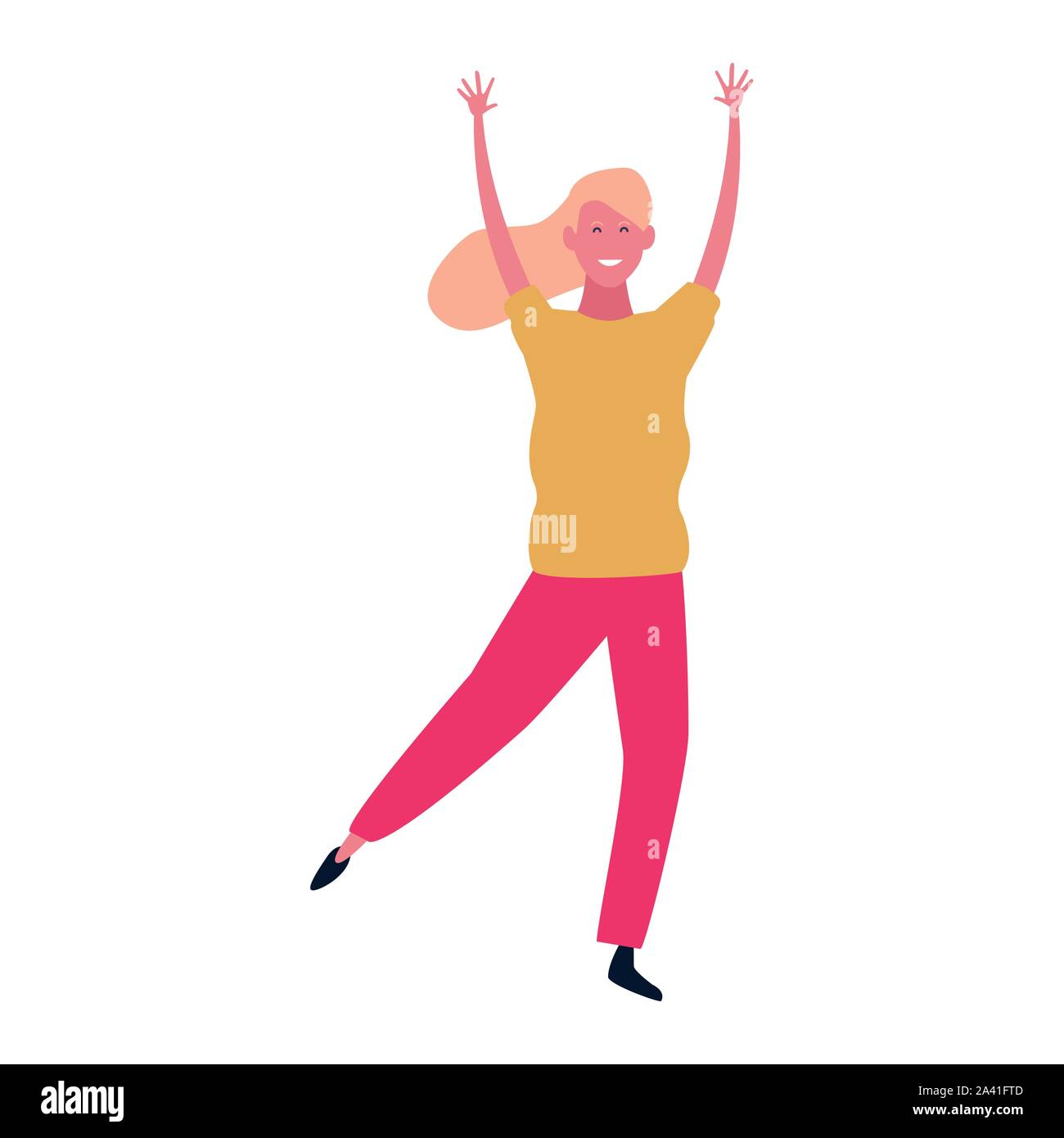 happy woman dancing icon, flat design Stock Vector Image & Art - Alamy