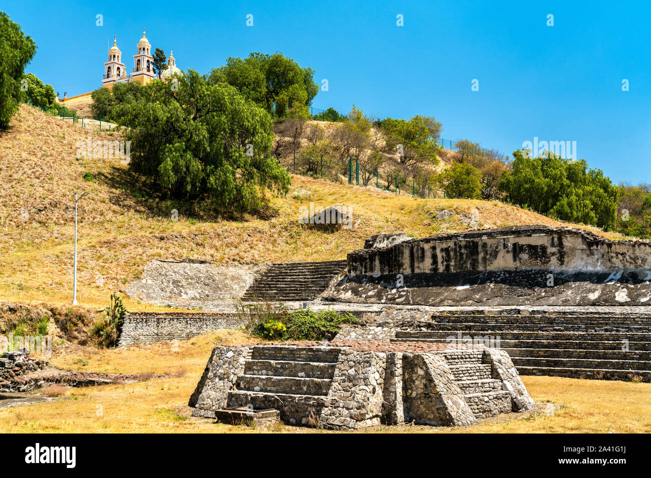 The Great Pyramid and the Our Lady of Remedies Church in Cholula ...