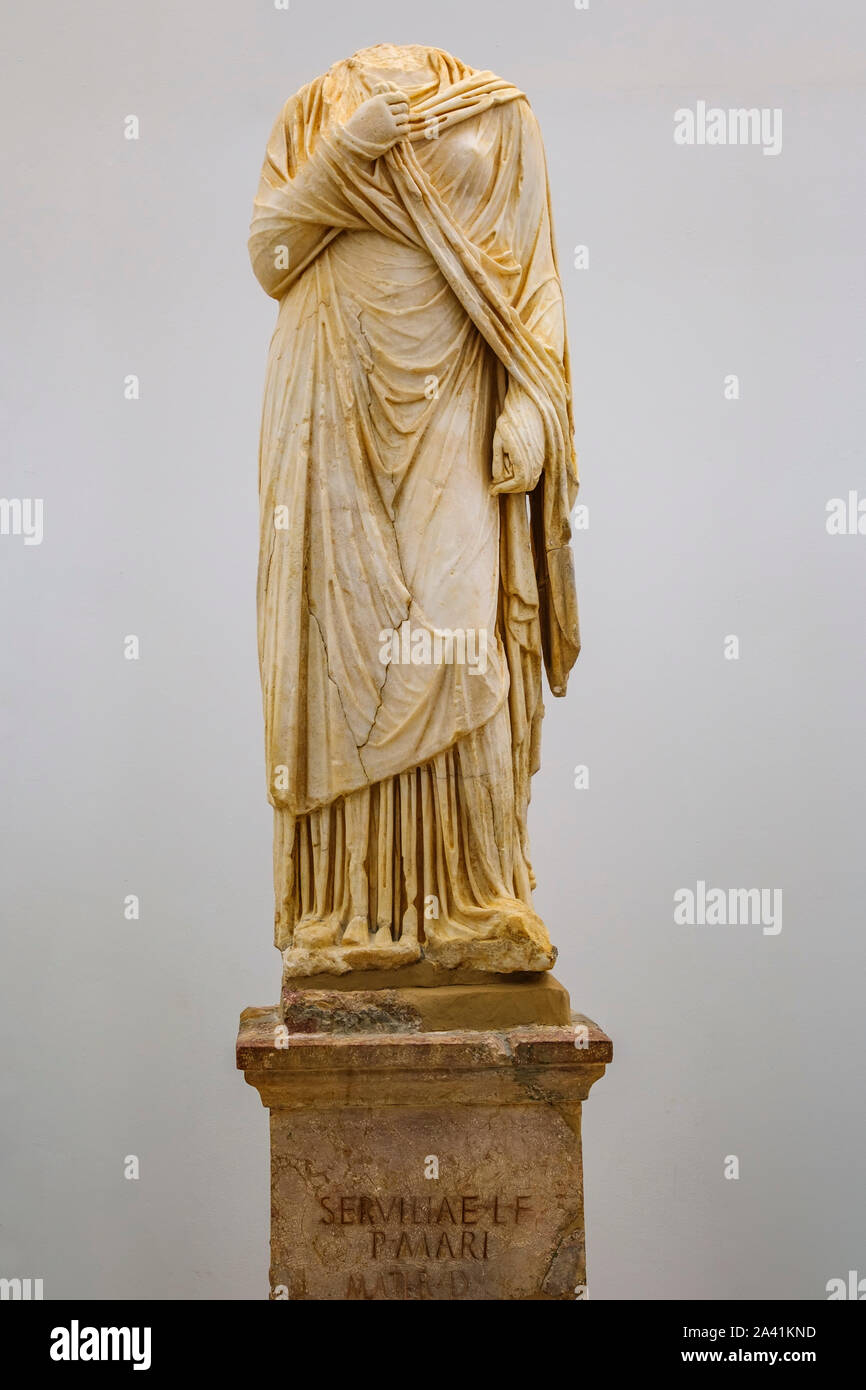 Servilia Sculpture. Roman necropolis, archaeological site of Carmona ...