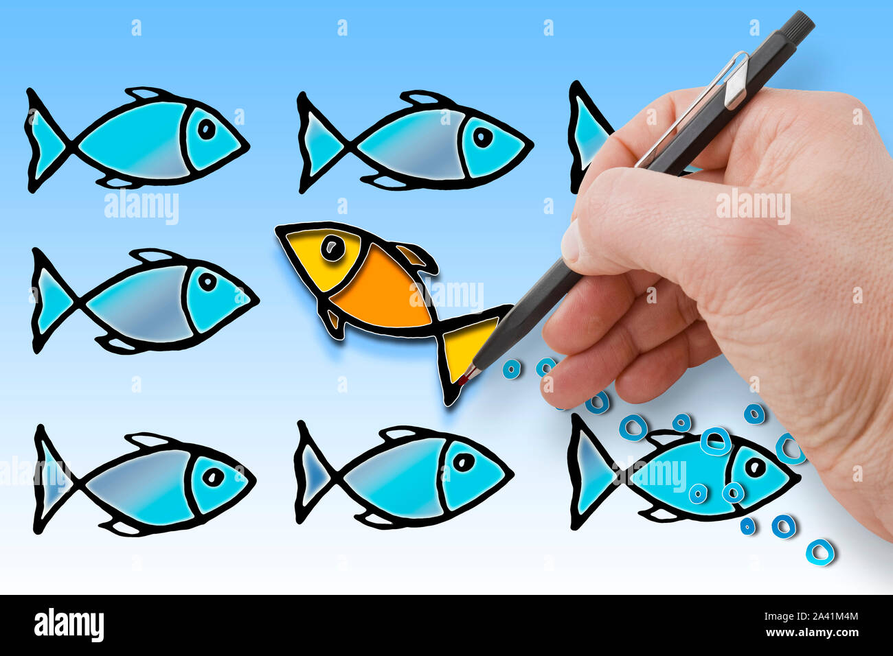 Direction and individuality fish hi-res stock photography and images ...