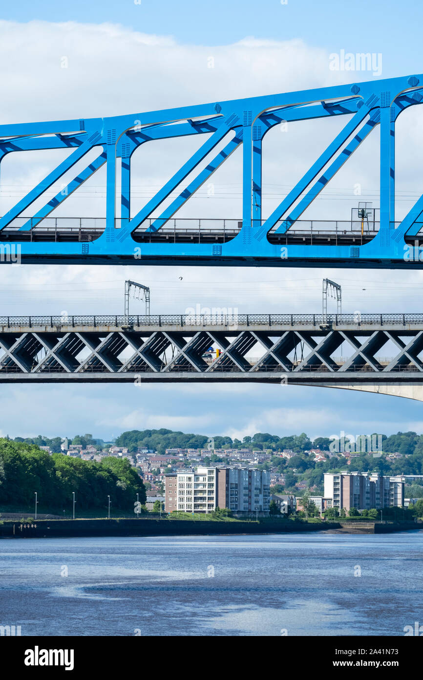 The King Edward VII bridge, with the Queen Elizabeth II bridge in the ...