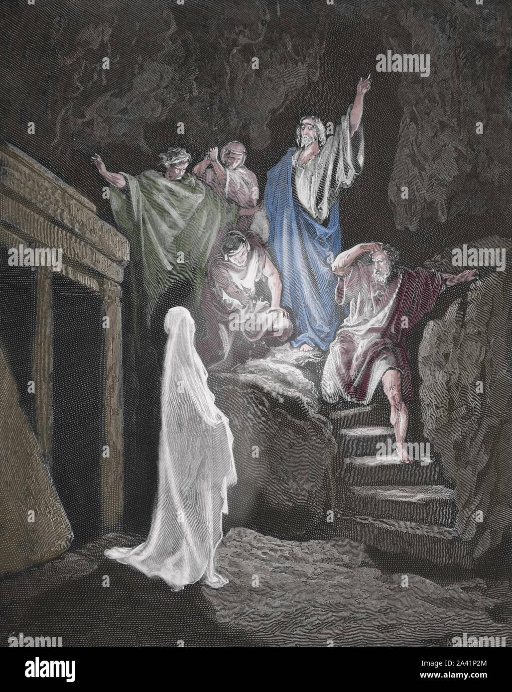 Resurrection of Lazarus. (John 11:43). Engraving. Bible Illustration by ...