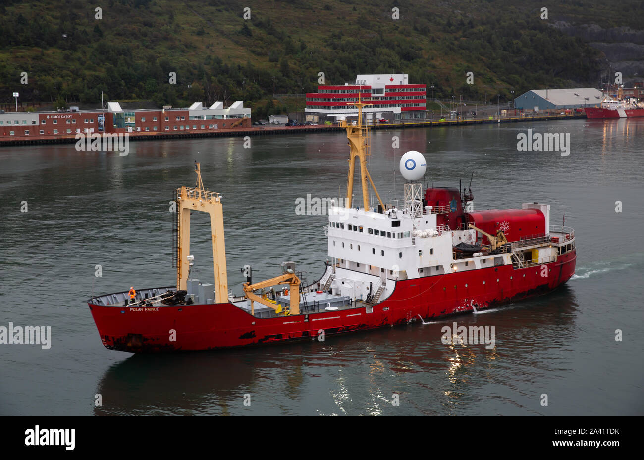 Polar Prince Ocean installer leaving St John in Newfoundland Stock ...