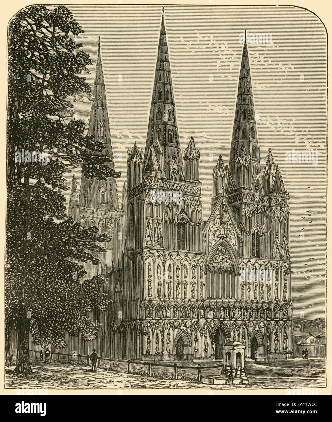 'Lichfield Cathedral - The West Front', 1898. The west front of ...