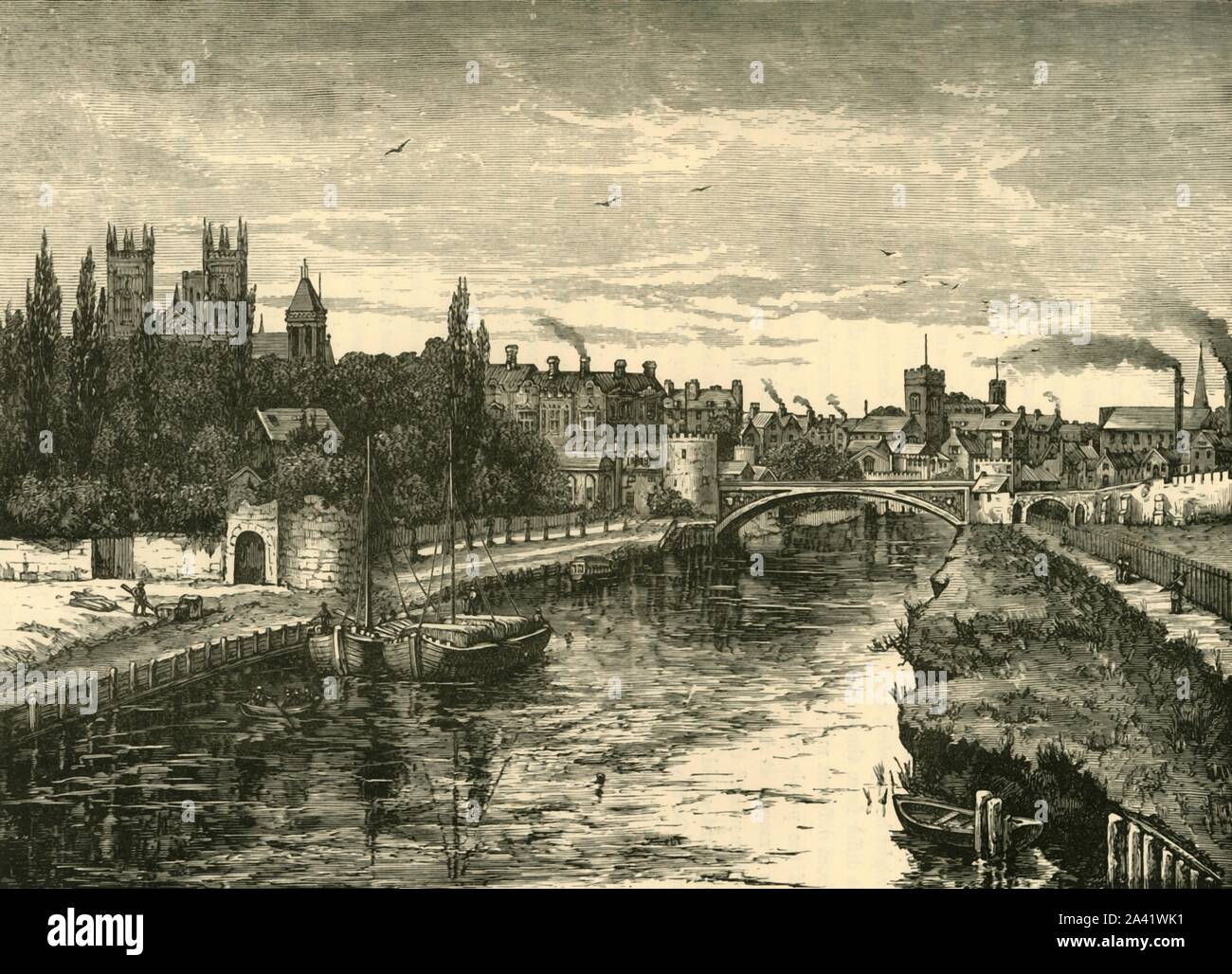 'York, from the Ouse', 1898. Through its location on the River Ouse ...