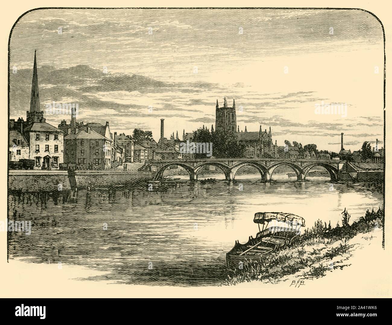 'Worcester, from the Railway Bridge', 1898. Railways opened in ...