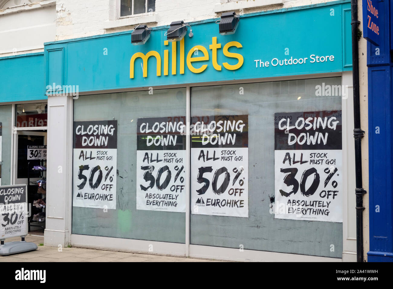 Around the City of Hereford, in Herefordshire, UK. The Millets store ...