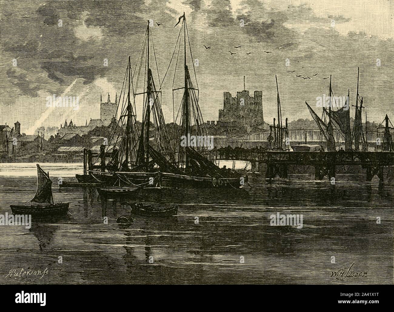 Rochester castle bw hi-res stock photography and images - Alamy