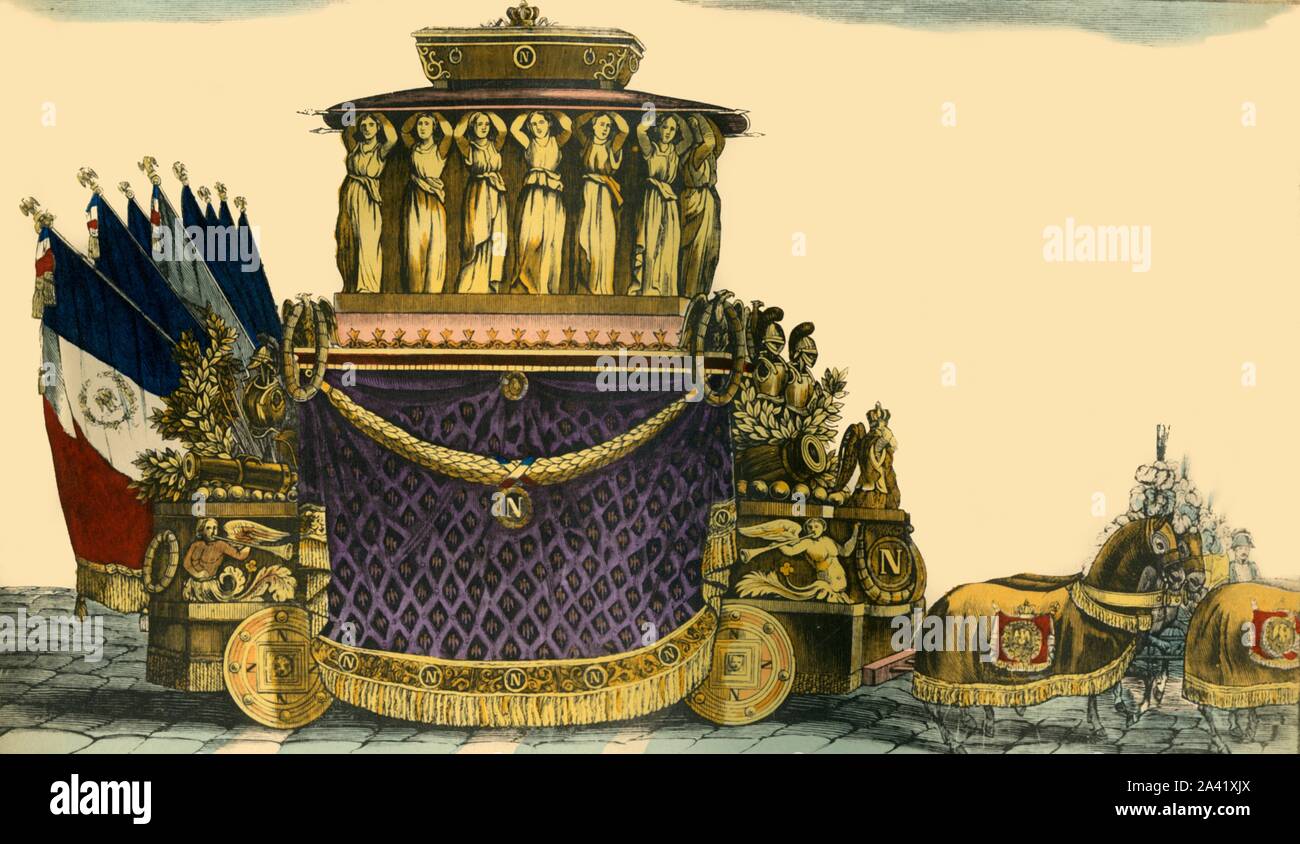 Napoleon's funeral carriage, 1840, (1921). 'Char Funèbre De Napoléon ...
