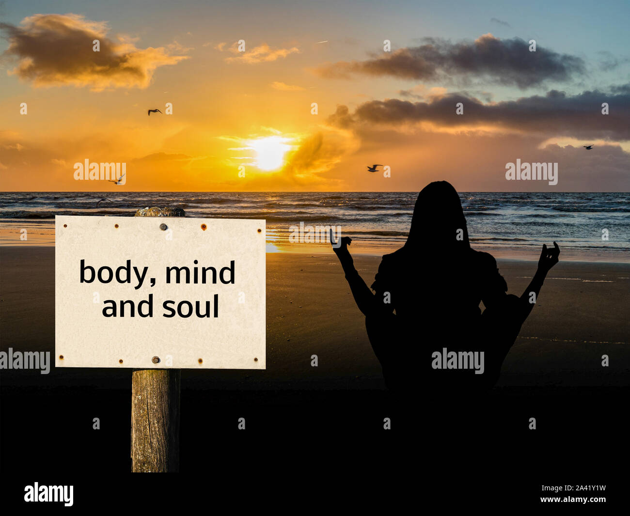 Sign body, mind and soul Stock Photo - Alamy