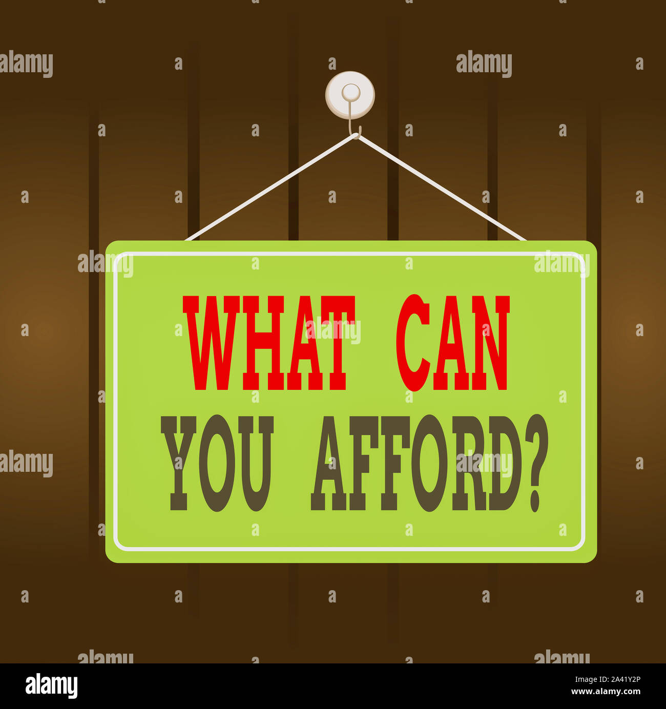 Writing note showing What Can You Afford Question. Business concept for ...