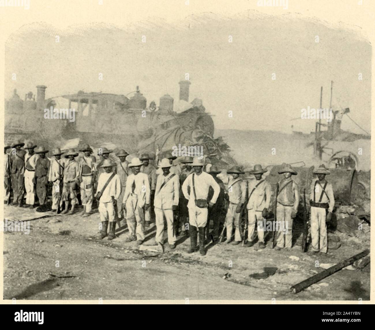 'Cuban Soldiers (?) beside Ruins of Roundhouse, Morning of June 23rd ...
