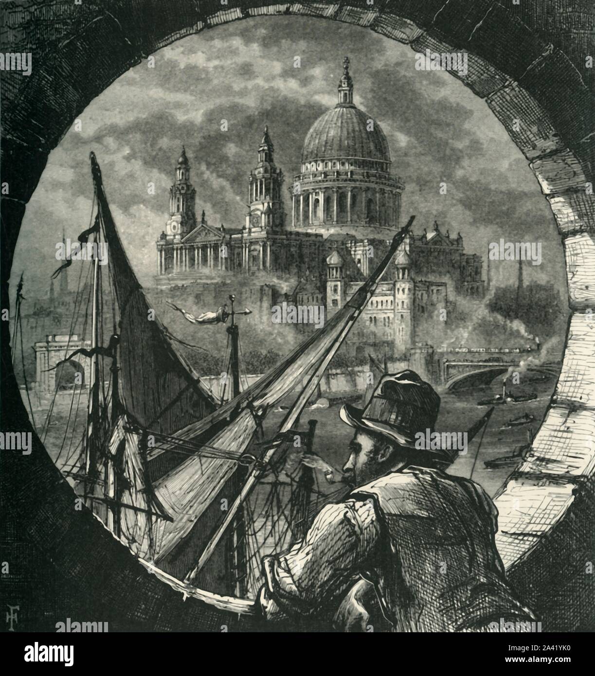 'St. Paul's, from the Shot Tower', c1870. The Shot Tower at Lambeth ...