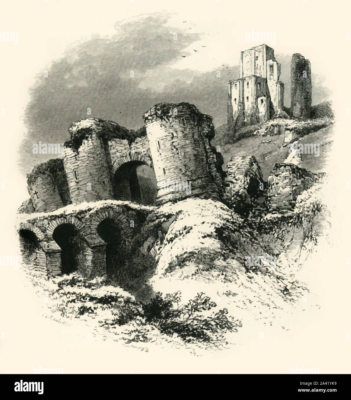 'Corfe Castle', c1870. Corfe Castle on the Isle of Purbeck in Dorset ...