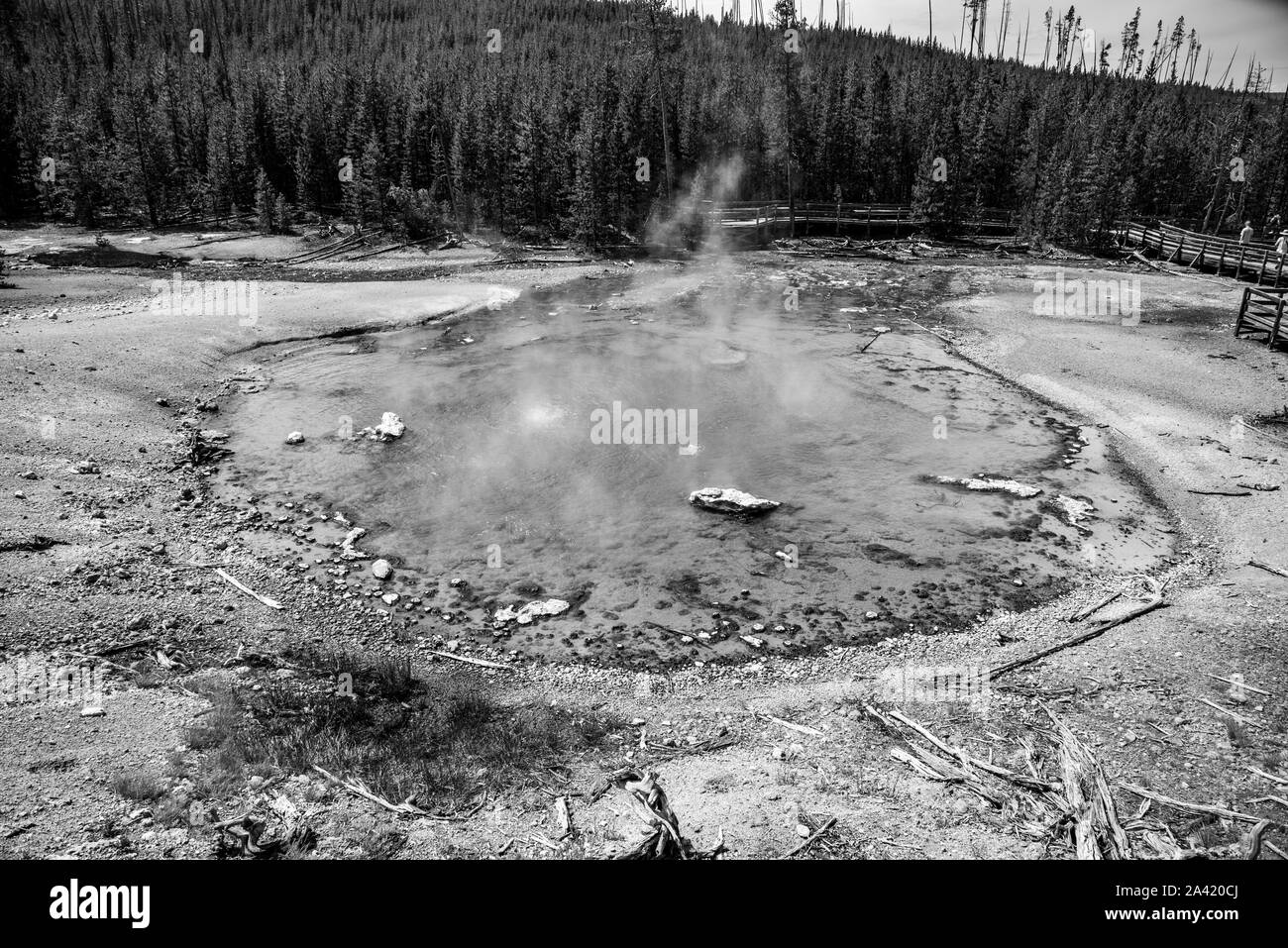 Hot spring volcano Black and White Stock Photos & Images - Alamy