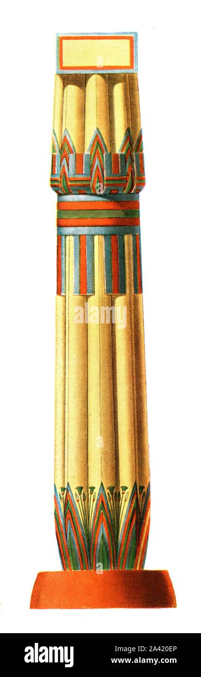 Column from Luxor, Egypt, (1928). 'Papyrus composite column with a sand ...