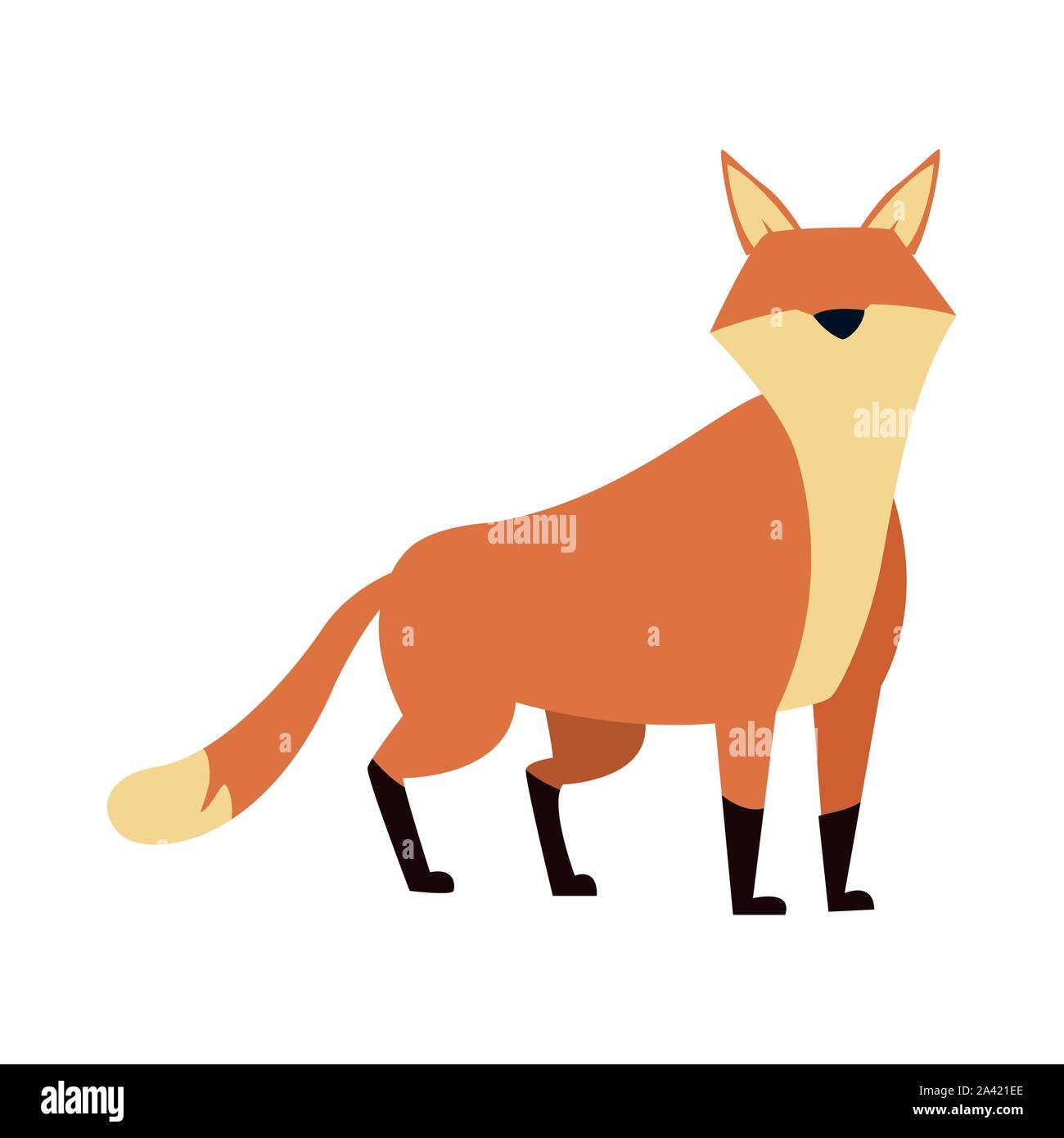cartoon fox icon, colorful flat design Stock Vector Image & Art - Alamy