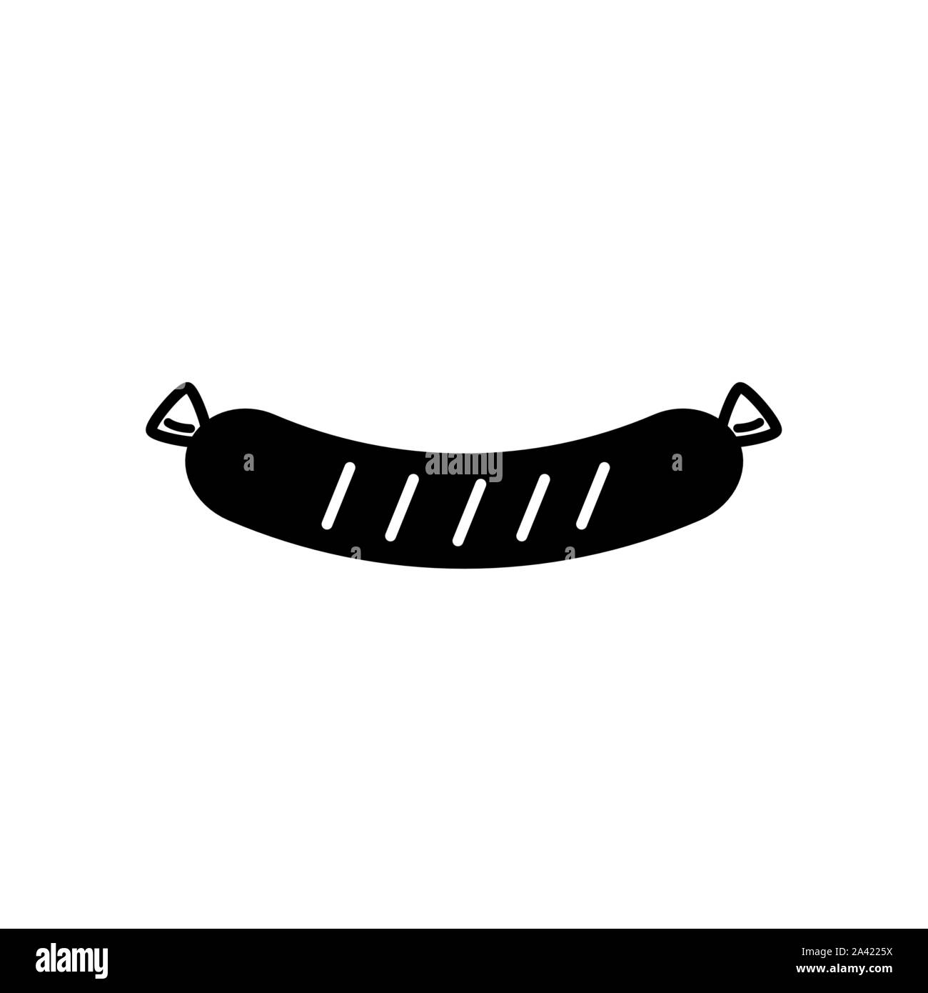 black and white food bbq sausage sign illustation Stock Vector Image ...