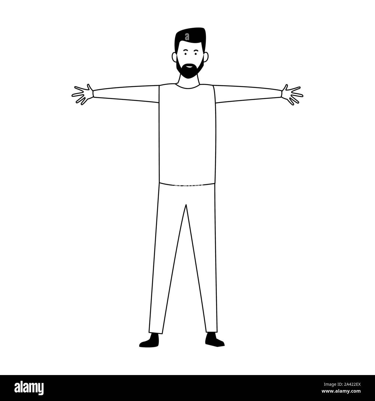 cartoon man with open arms icon, flat design Stock Vector Image & Art ...