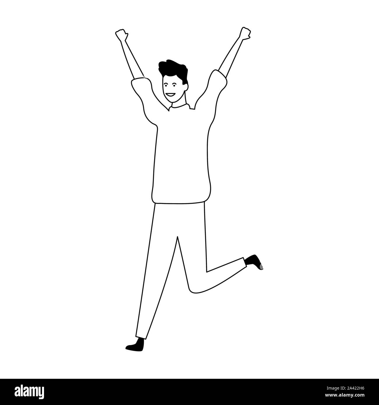 Excited man having fun, flat design Stock Vector Image & Art - Alamy