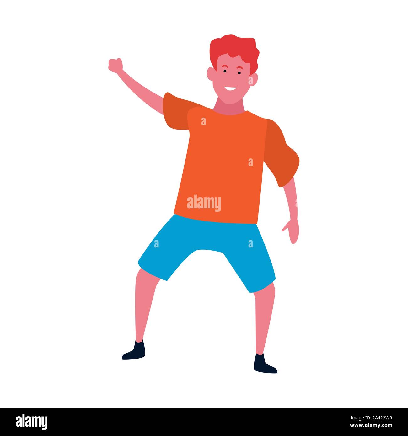 Cartoon excited boy dancing hi-res stock photography and images - Alamy