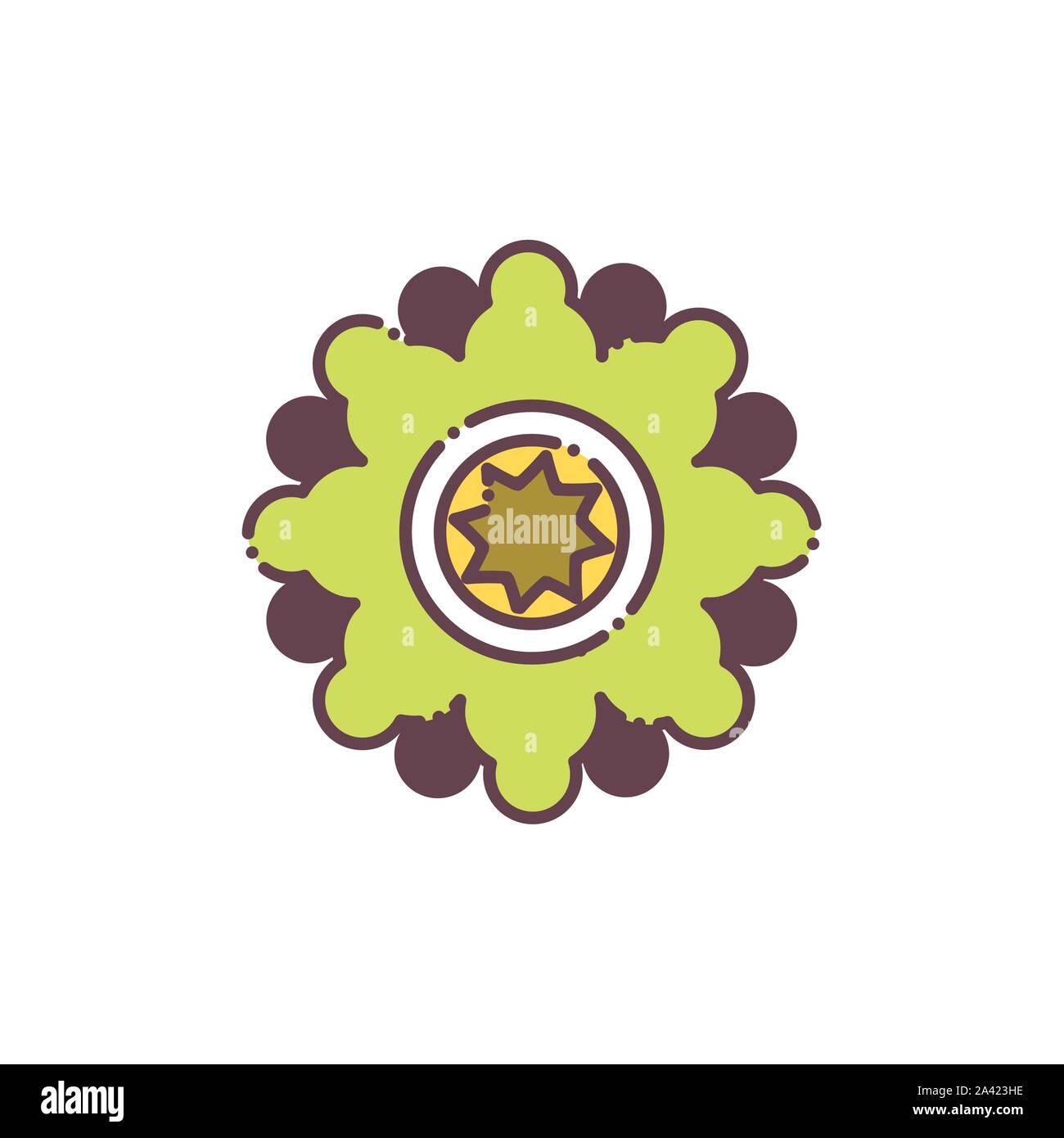 green flower icon design, floral nature plant ornament garden ...