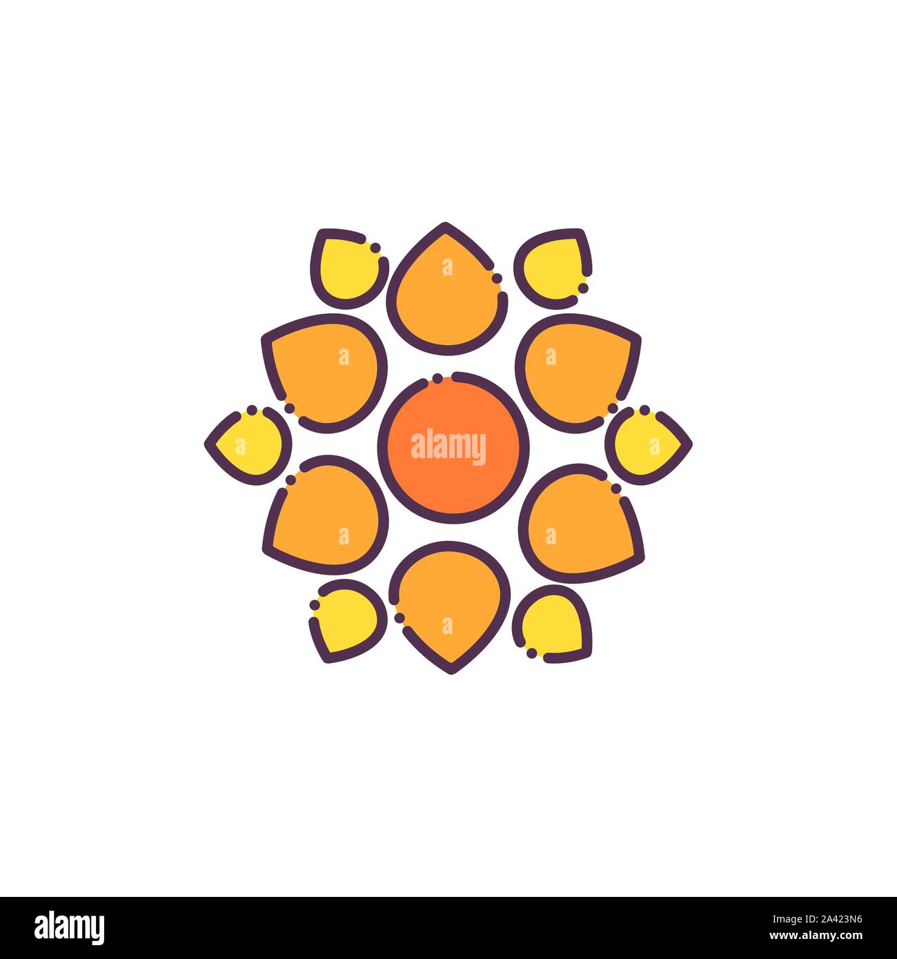 yellow flower icon design, floral nature plant ornament garden ...