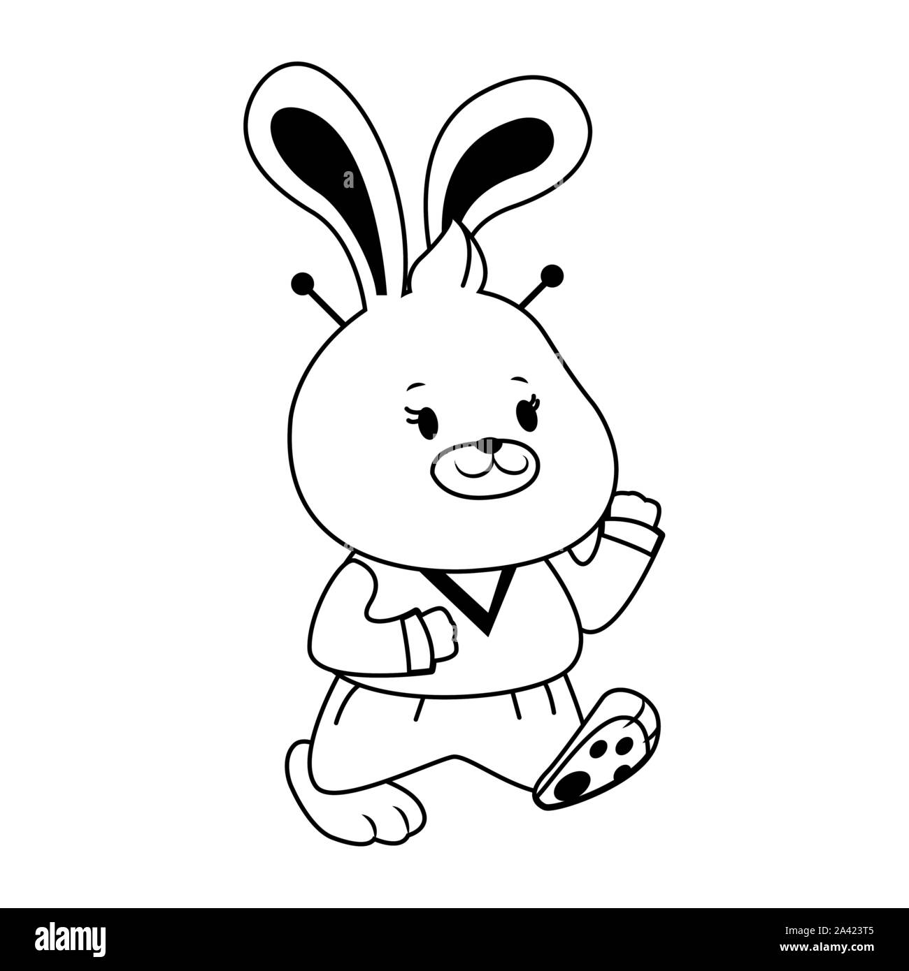 Cartoon happy Rabbit icon, flat design Stock Vector Image & Art - Alamy