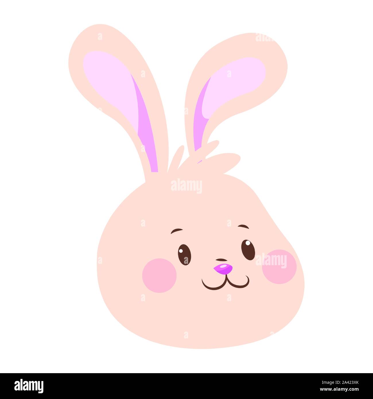 Cartoon cute Rabbit head, flat design Stock Vector Image & Art - Alamy