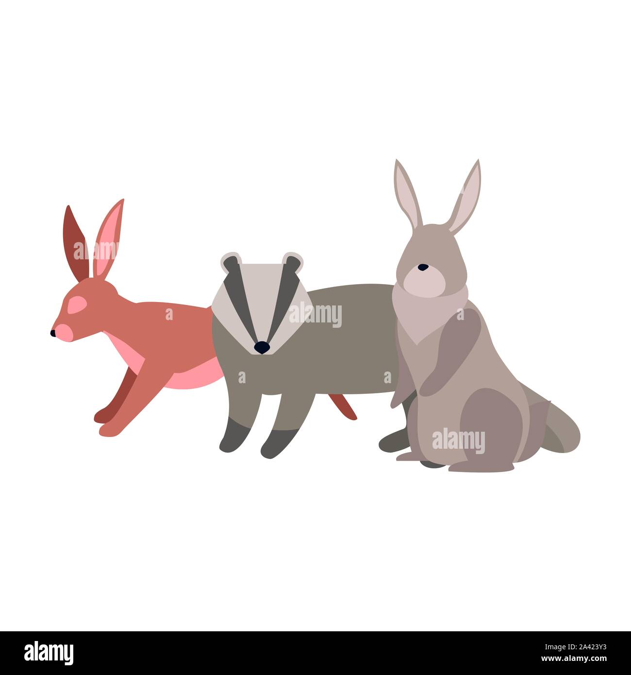 cartoon rabbits and raccoon design Stock Vector Image & Art - Alamy