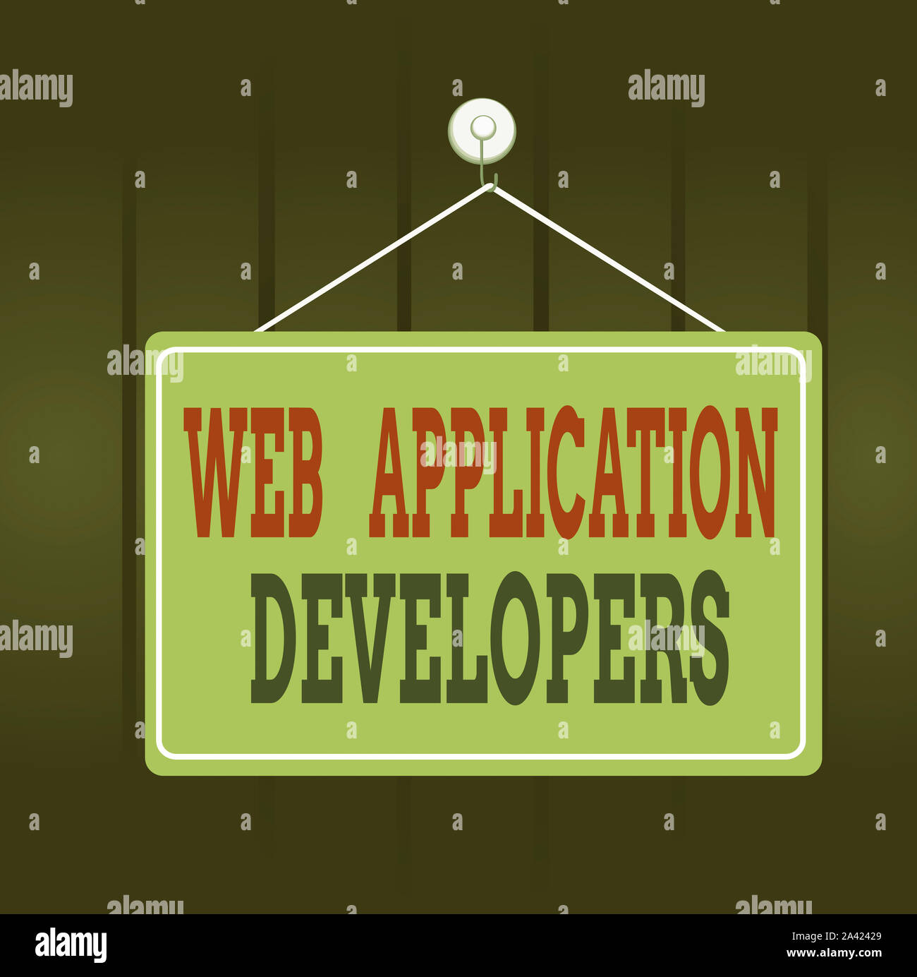 Writing note showing Web Application Developers. Business concept for Internet programming ...