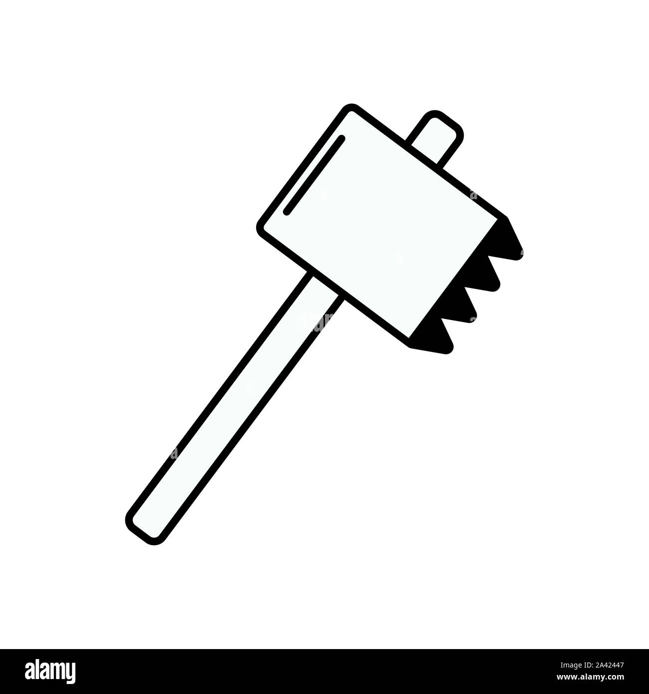 black and white tool bbq meat hammer illustation Stock Vector Image ...