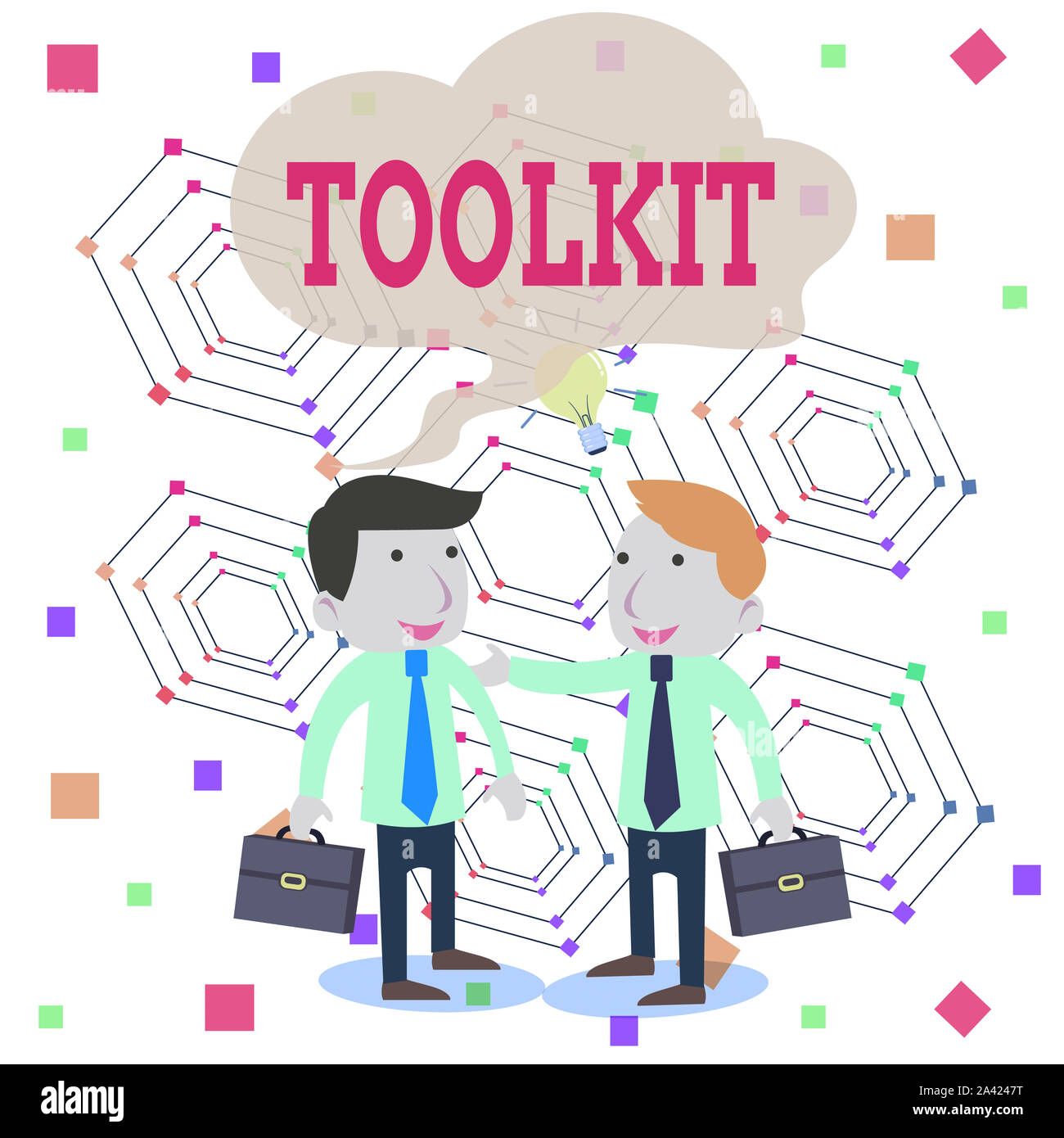 Writing note showing Toolkit. Business concept for set of tools kept in ...